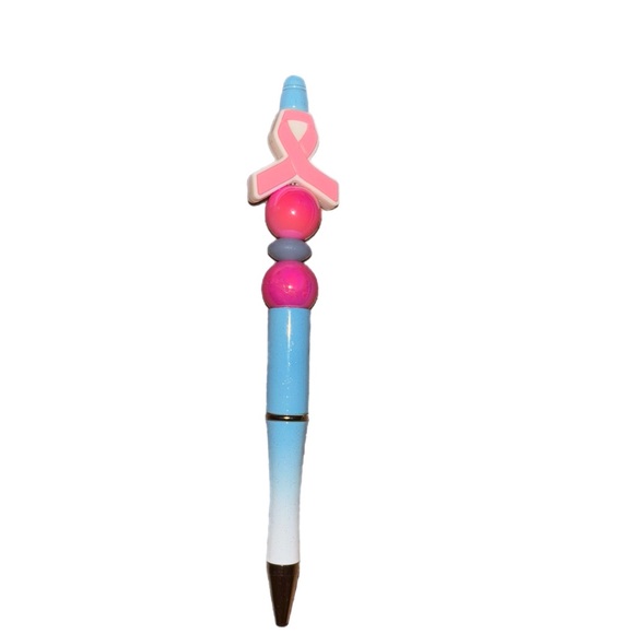 Hand Crafted | Office | Beaded Focal Pen Breast Cancer Awareness | Poshmark